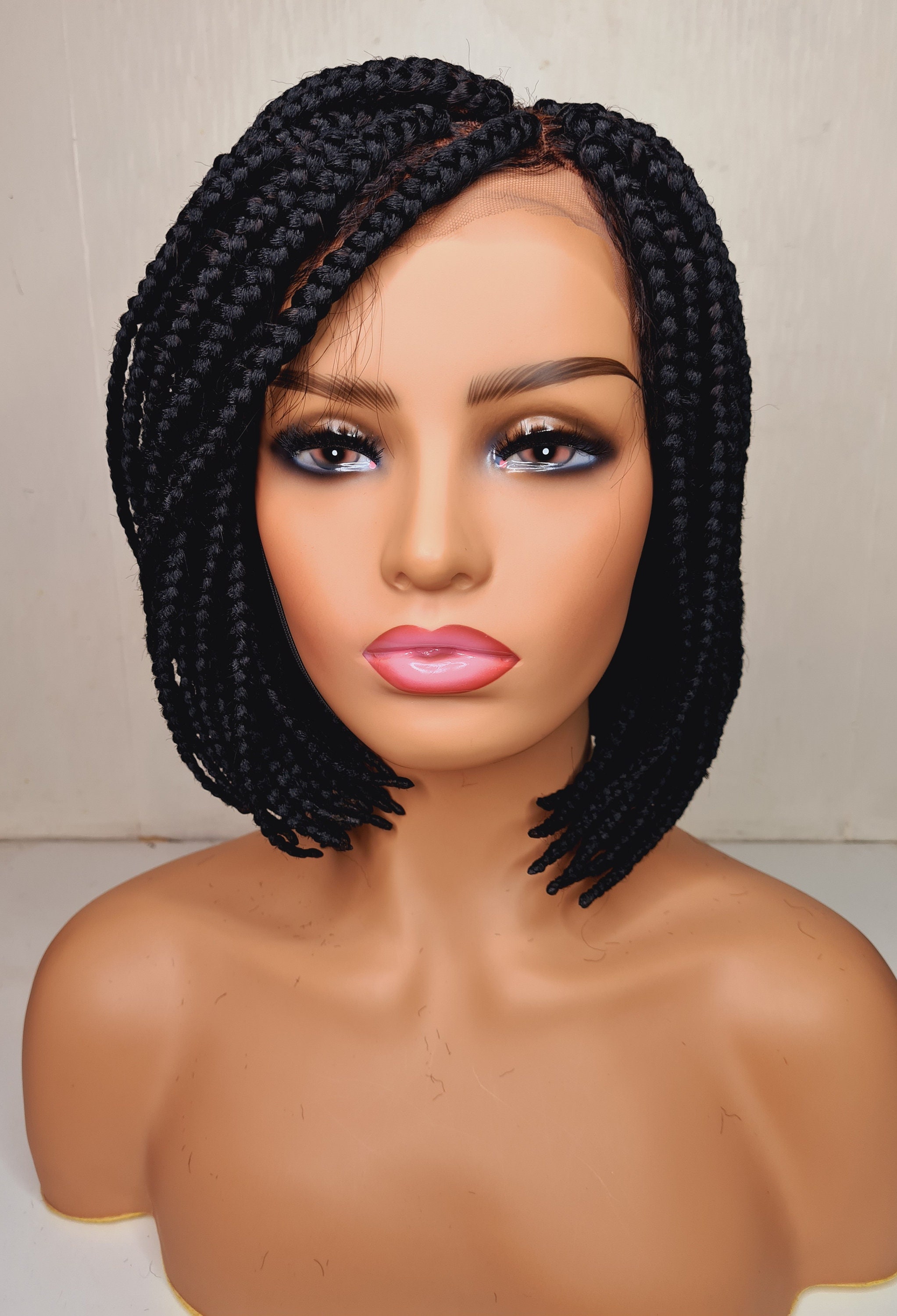 Bob Braided Wig , Middle Part or Side Part- Ready for Instant Wear - Etsy