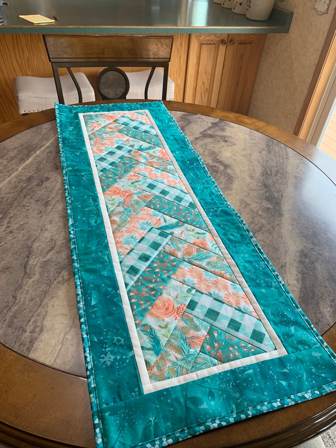 Teal Coral Table Runner/ Unique Table Runner Decor/teal Table Runner ...