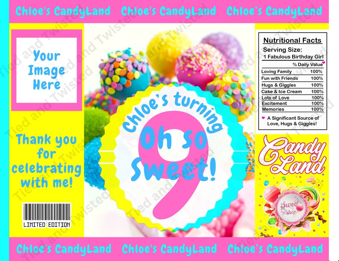 Printable Candyland Chip Bag Party Favor DIY Template PNG Download - Etsy