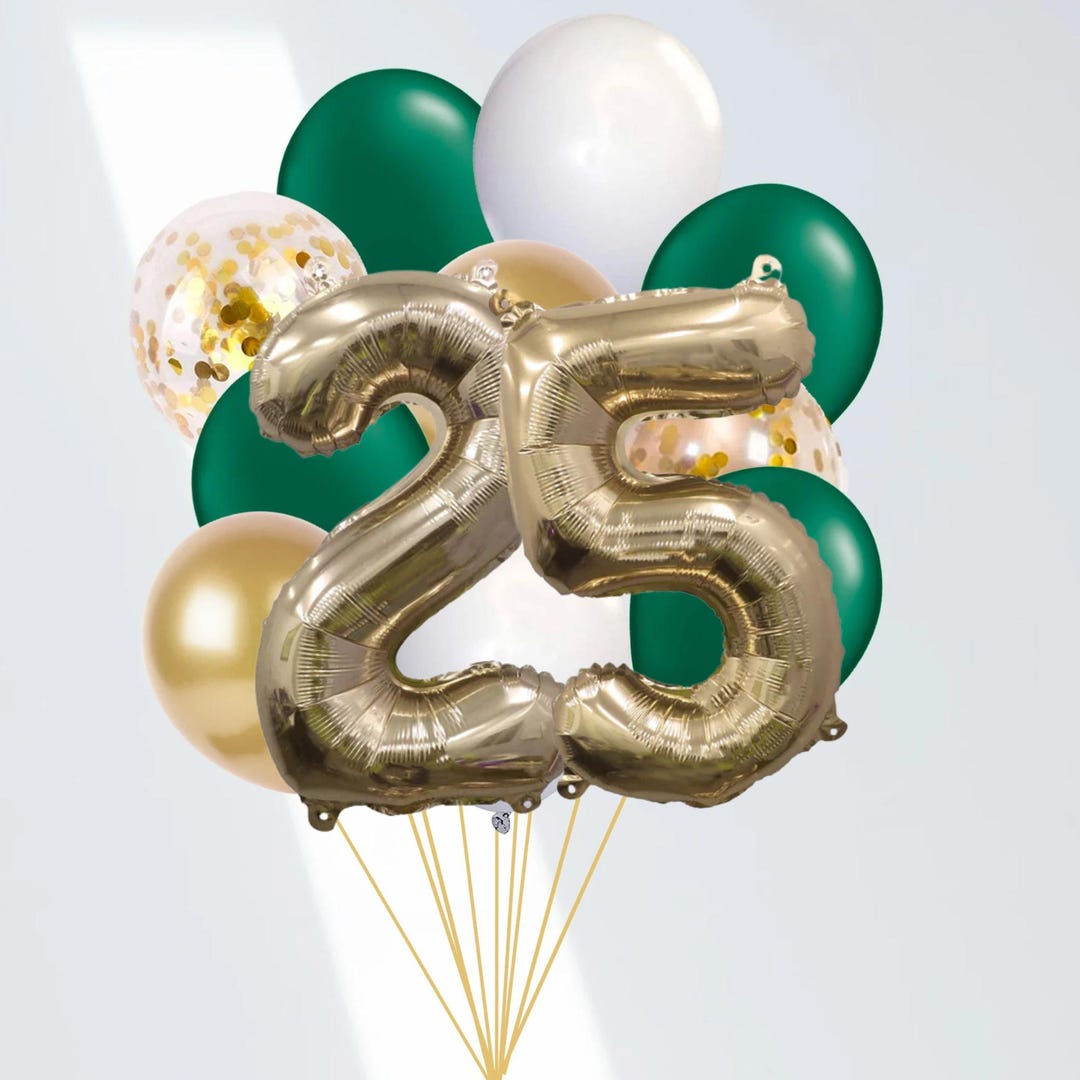Emerald Green Graduation 2025 Balloon Bouquet, Grad Balloon Pack With ...