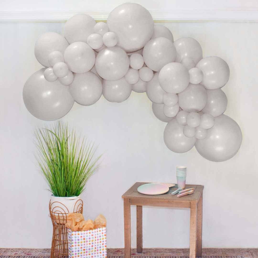 Warm Gray Balloon Arch Kit (5 Ft.), 53 PCS Mixed Sizes, PREMIUM Gray ...
