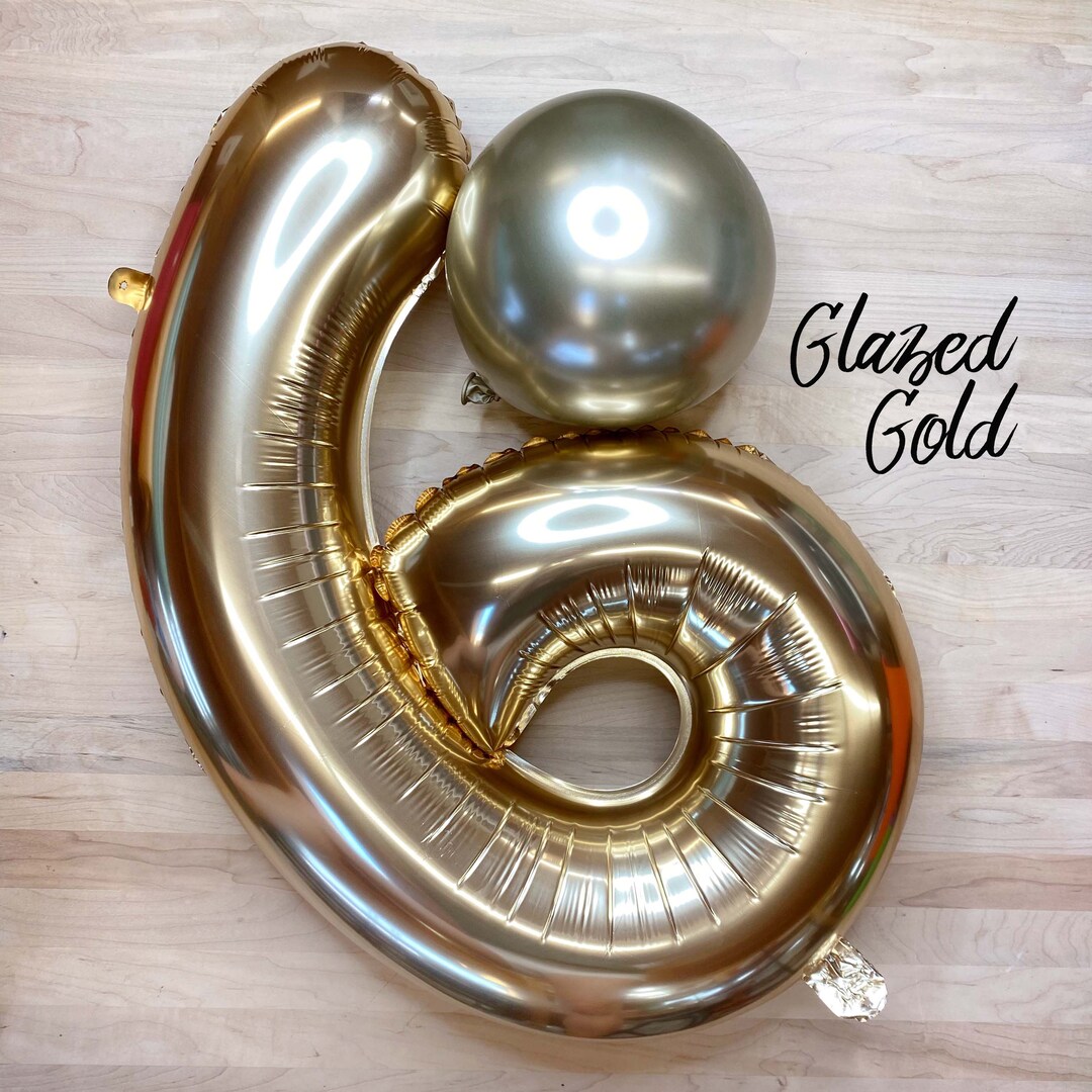 Giant Gold Number Balloons (1 Count), 32" Gold Mylar Foil Number ...