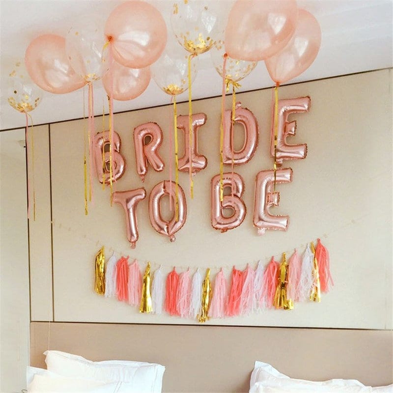 Rose Gold Bride to Be Letters Balloon Kit Set (14 Inches Tall), Pink ...