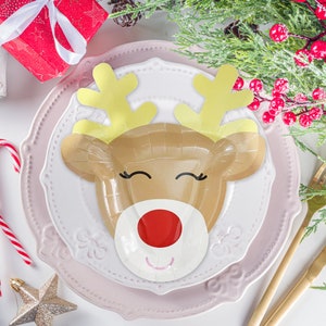 Rudolph the Reindeer Christmas Plates (set of 8), Cute Holiday Paper ...