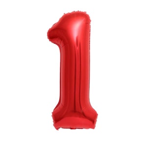 Giant Red Number Balloons (42 Inches), Red Mylar Foil Number Balloons ...
