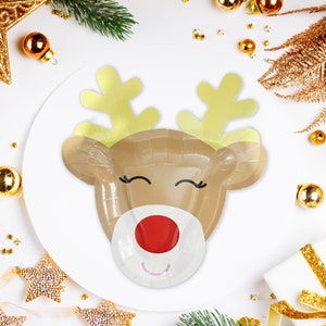 Rudolph the Reindeer Christmas Plates (set of 8), Cute Holiday Paper ...