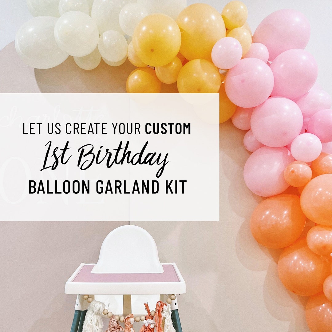 Custom DIY Balloon Arch Kit for First Birthday Parties, 1st Birthday ...