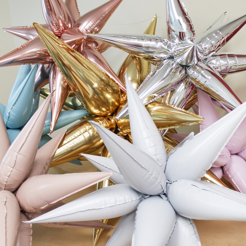 Gold Starburst Cluster Balloon 26 Inches 12 Point Gold - Etsy