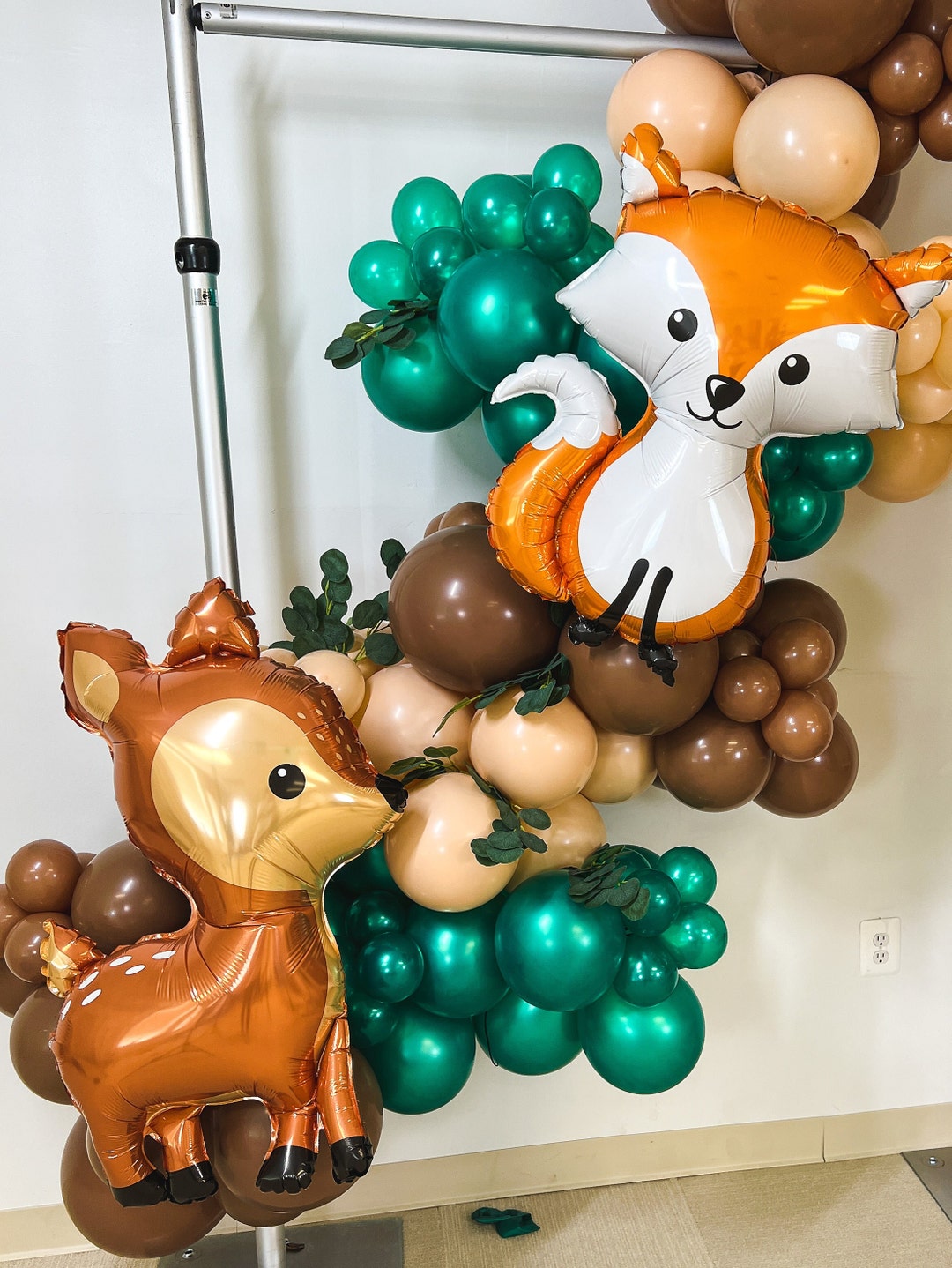 Woodland Baby Shower Balloon Arch Kit, Green and Brown Wild One ...