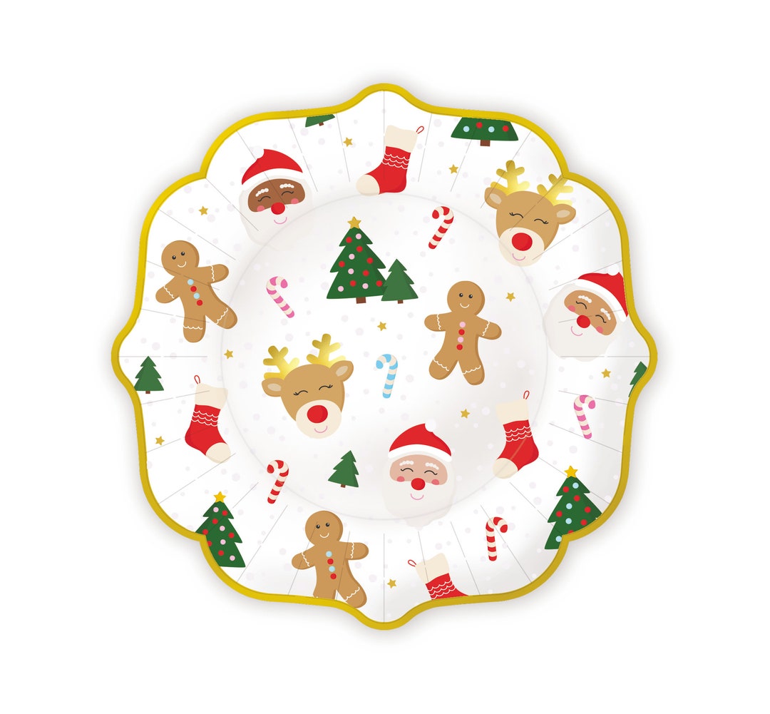 Classic Christmas Icon Plates (set of 8), Holiday Paper Plates With ...