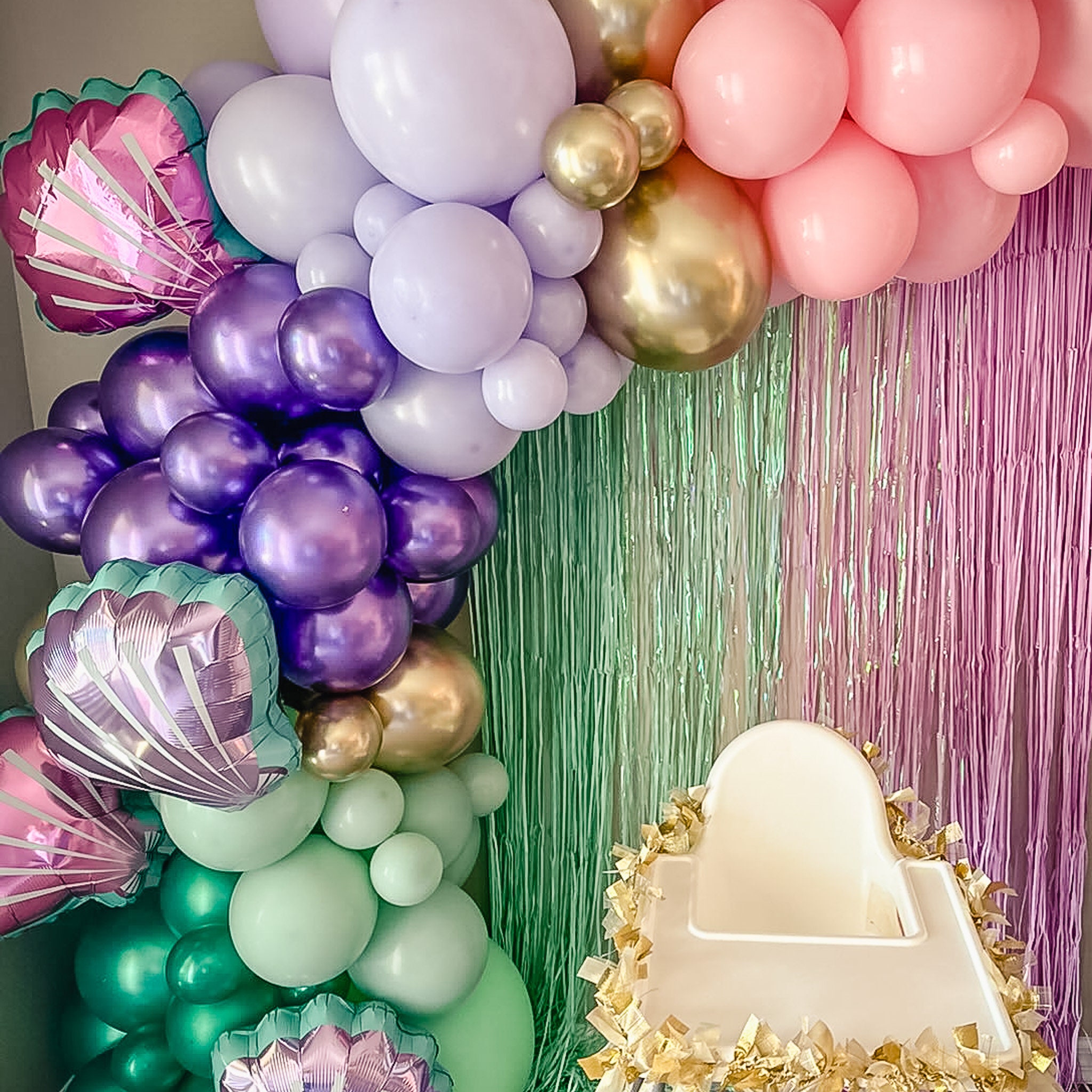 Mermaid Birthday Balloon Arch Kit, Blue & Purple Party Balloon Garland ...