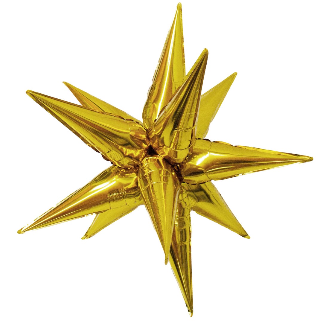 Gold Starburst Cluster Balloon (26 Inches), Gold Star, Graduation Decor ...
