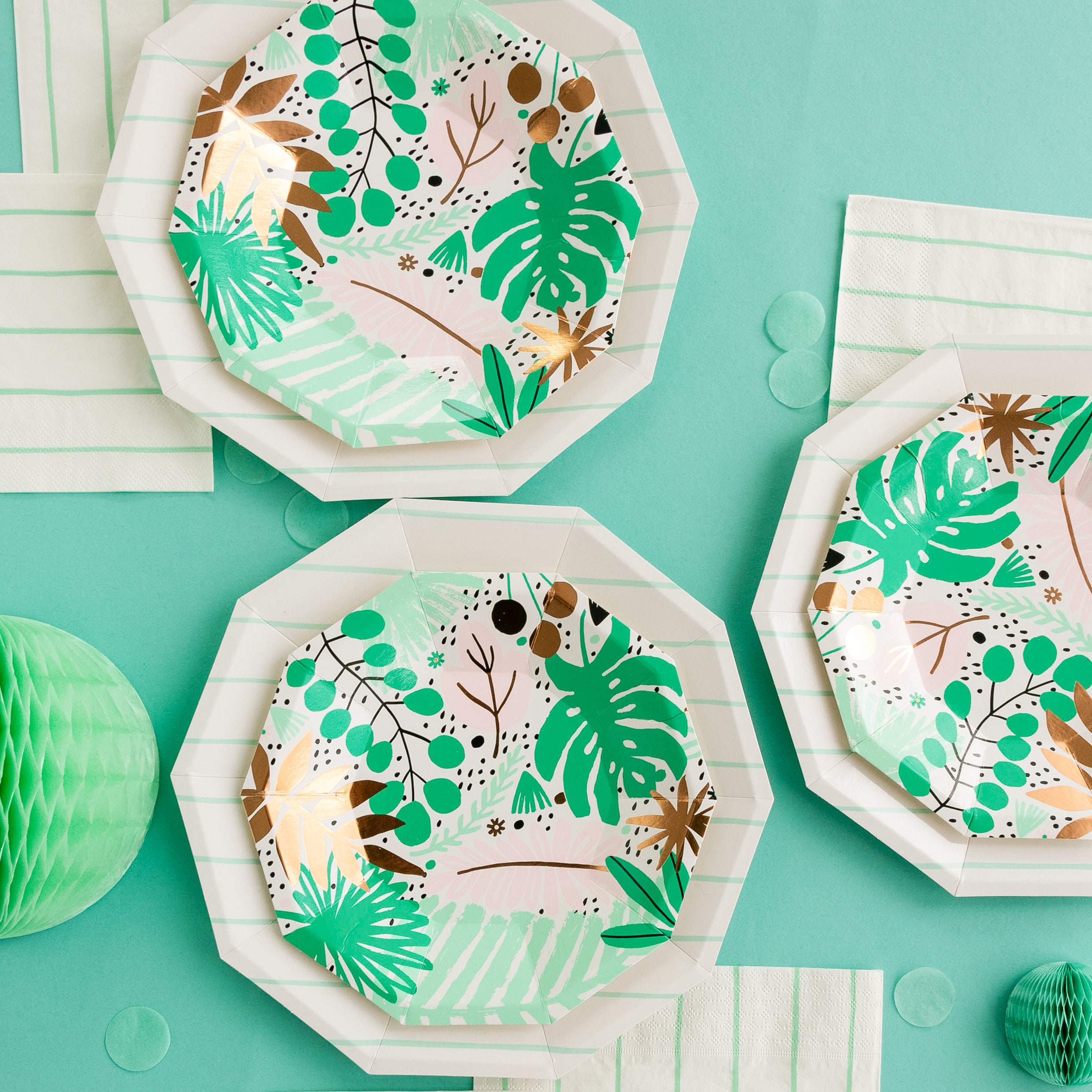 Striped paper plates store