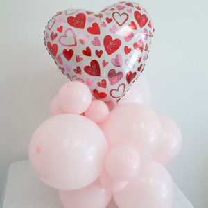 Sparkle Heart Balloon Bouquet (11 Pack), Valentine's Red and Pink Heart ...