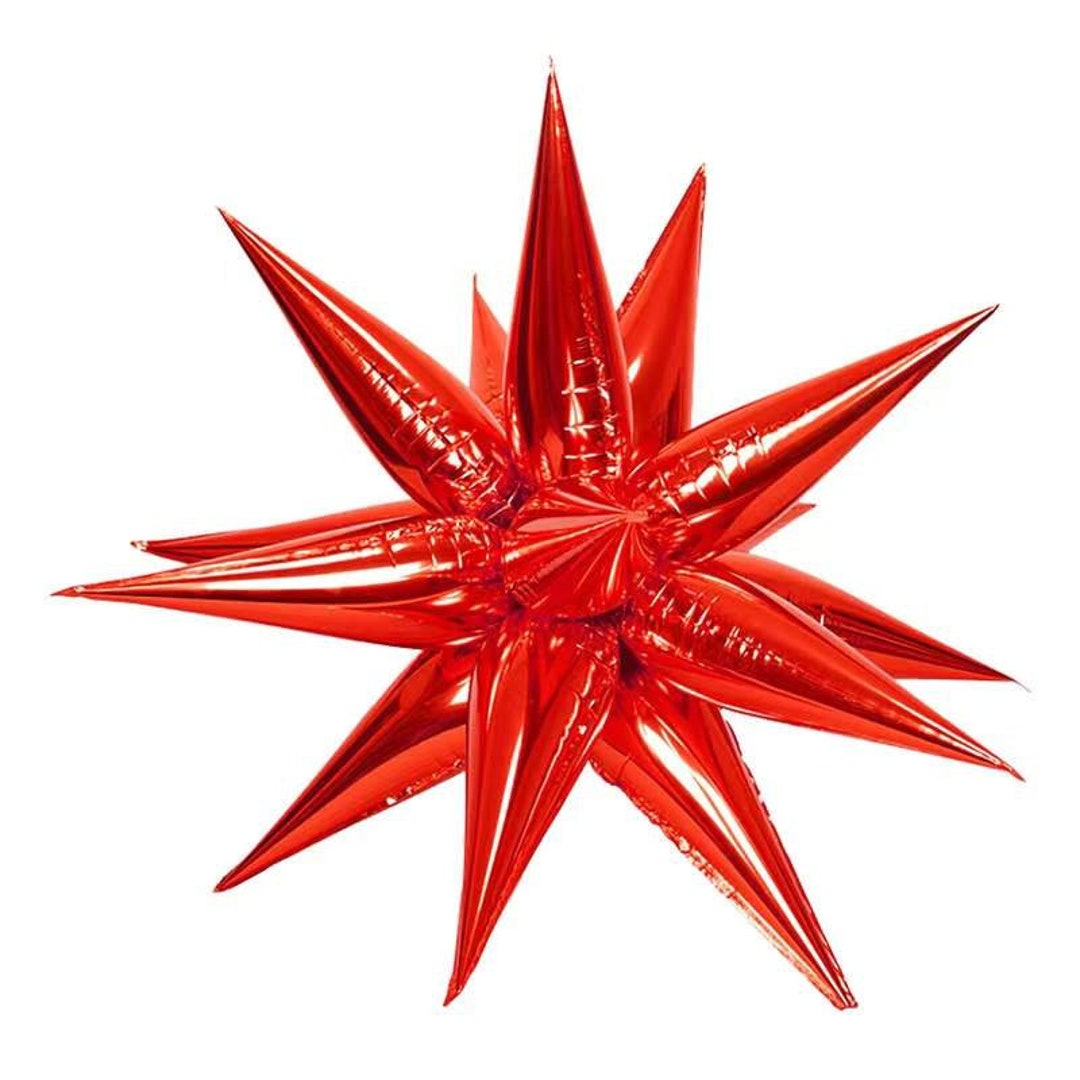 Red Starburst Cluster Balloon (26 Inches), 12 Point Red Mylar Star ...