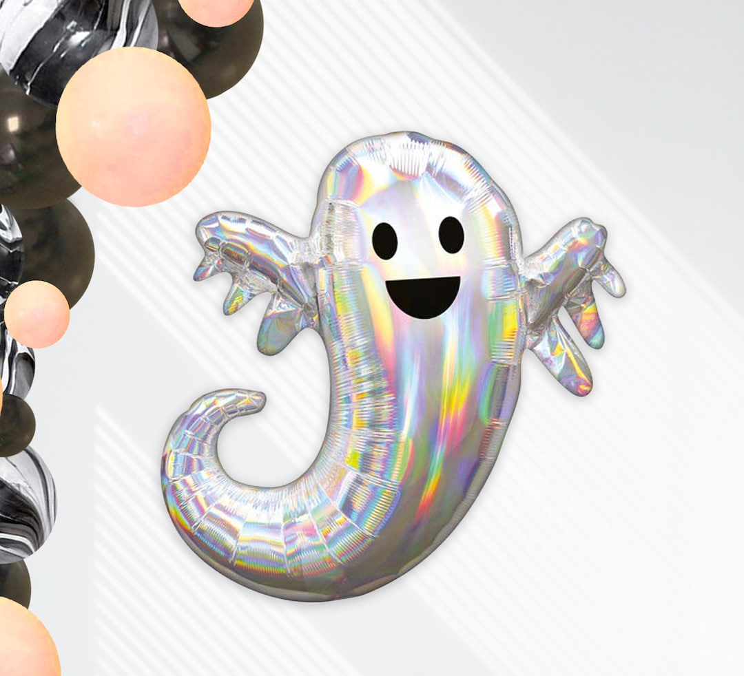 Giant Cute Ghost Halloween Party Balloon (28 Inches), Silver Ghost ...