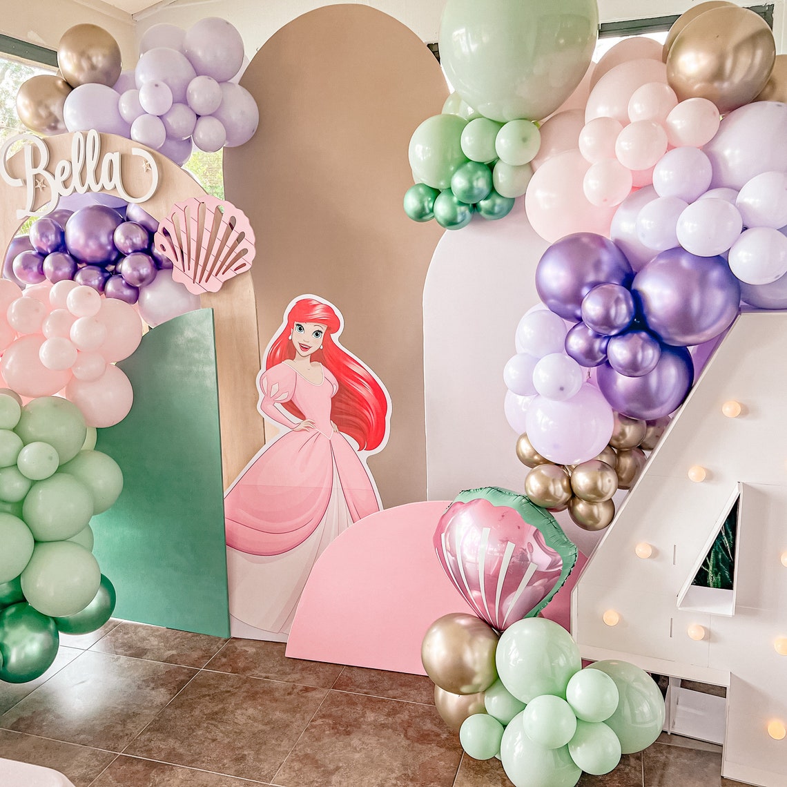 Mermaid Birthday Balloon Arch Kit, Blue & Purple Party Balloon Garland ...