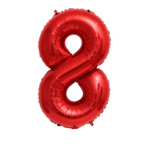 Giant Red Number Balloons (42 Inches), Red Mylar Foil Number Balloons ...