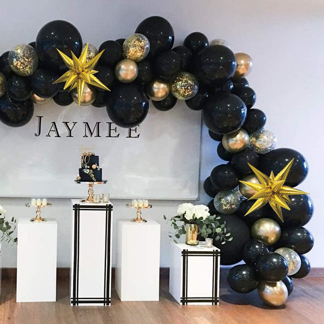 Black and Gold Balloon Garland Kit Elegant Party Gold | Etsy