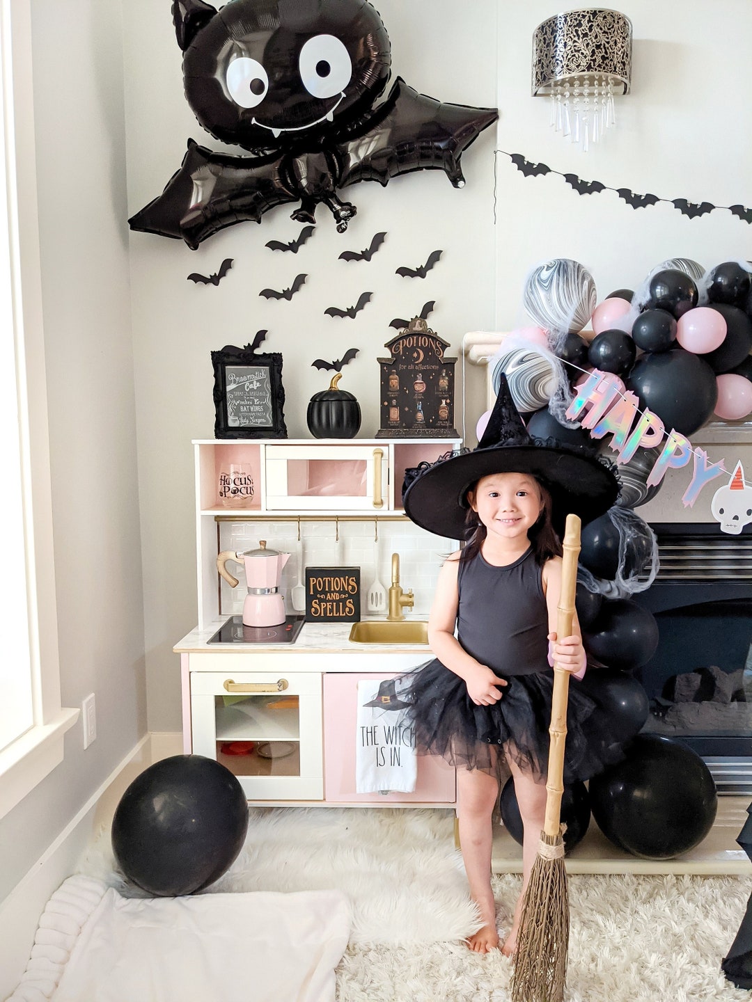 Giant Cute Black Bat Halloween Party Balloon (42 Inches), Black Bat ...