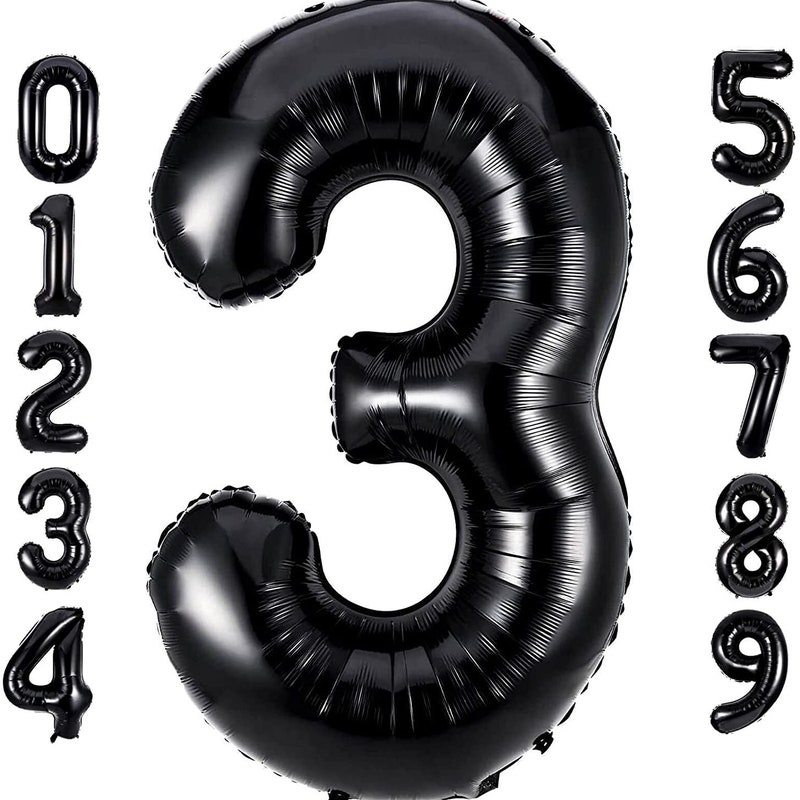 Large Black Number Balloons - Etsy