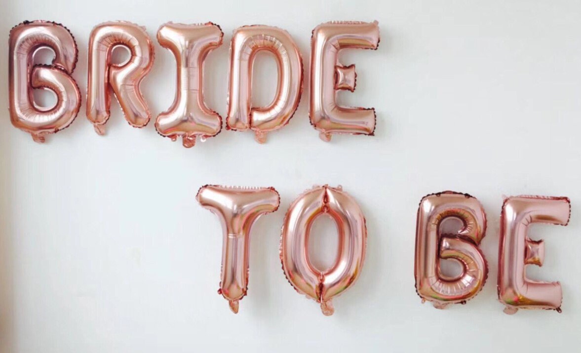 Rose Gold Bride to Be Letters Balloon Kit Set (14 Inches Tall), Pink ...