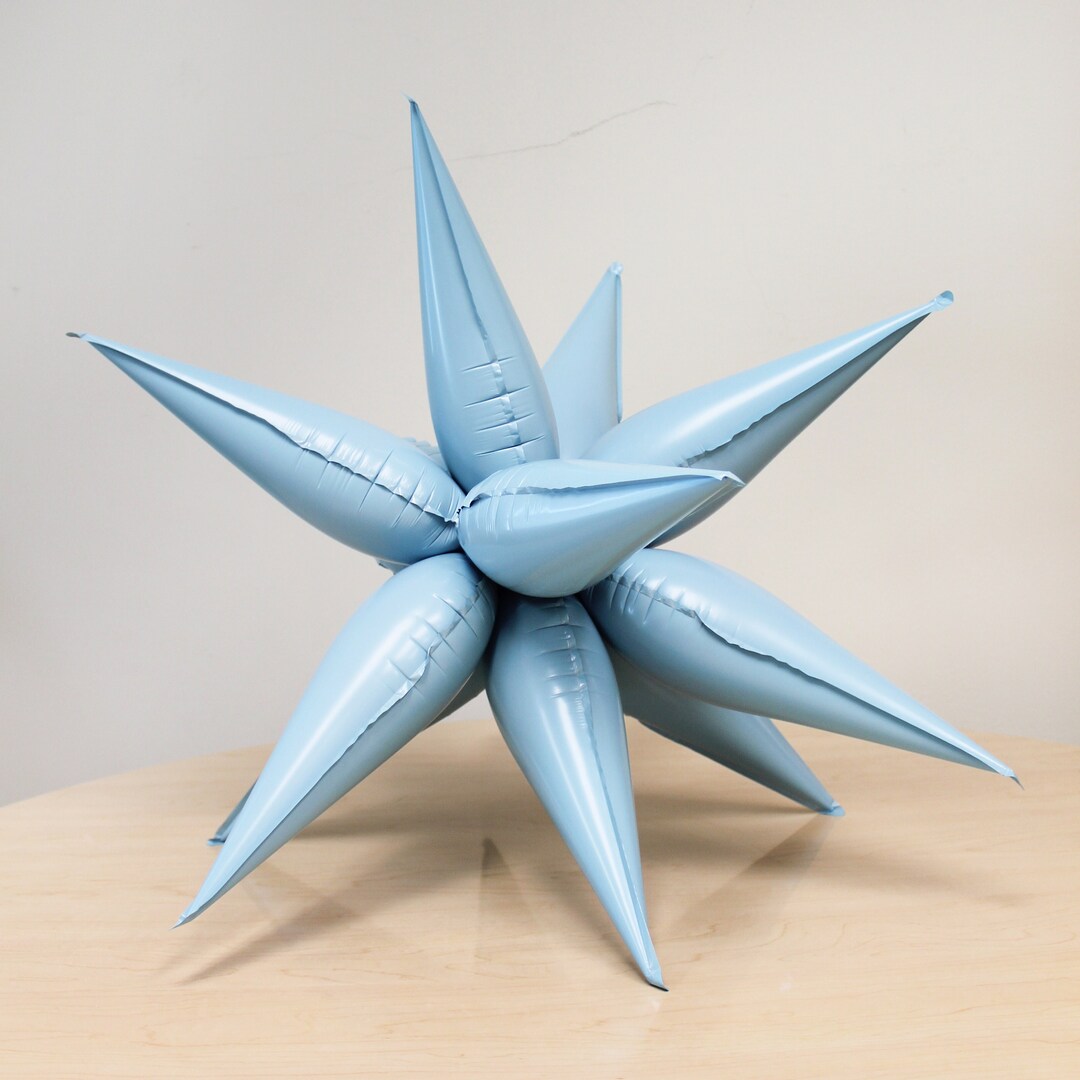 Pastel Blue Starburst Cluster Balloon (40 Inches), 12 Point Blue Star ...