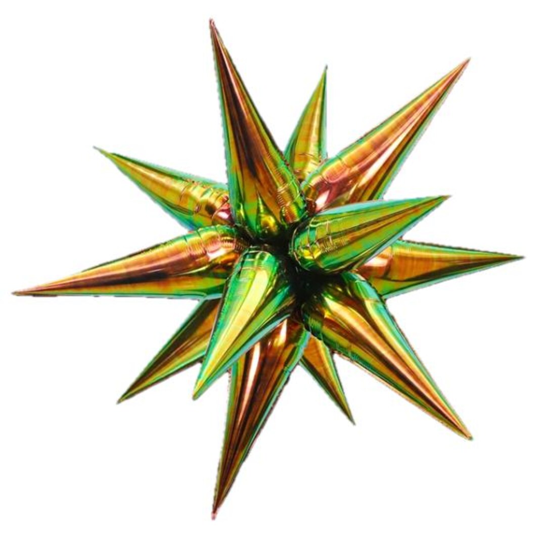 Dark Iridescent Starburst Cluster Balloon – 40" Foil Spike | Futuristic ...