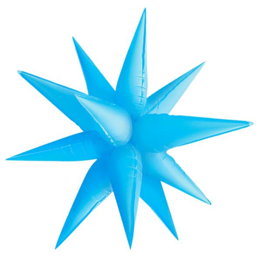 Neon Blue Starburst Cluster Balloon – 3D Foil Air-fill | 19", 26" and ...
