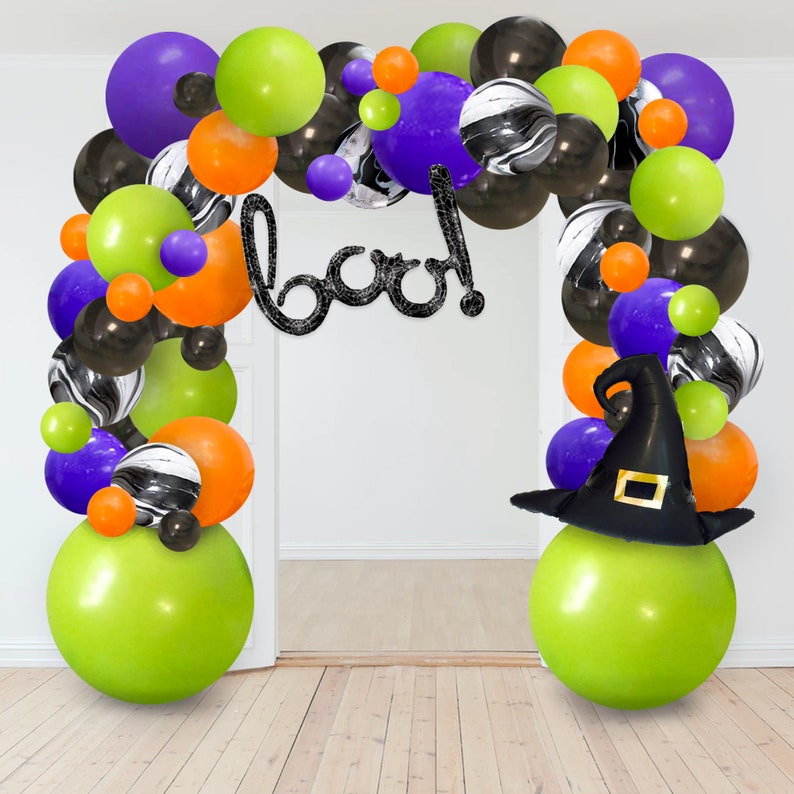 Halloween Witches & Monsters Balloon Garland Kit with Purple | Etsy