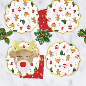 Rudolph the Reindeer Christmas Plates (set of 8), Cute Holiday Paper ...