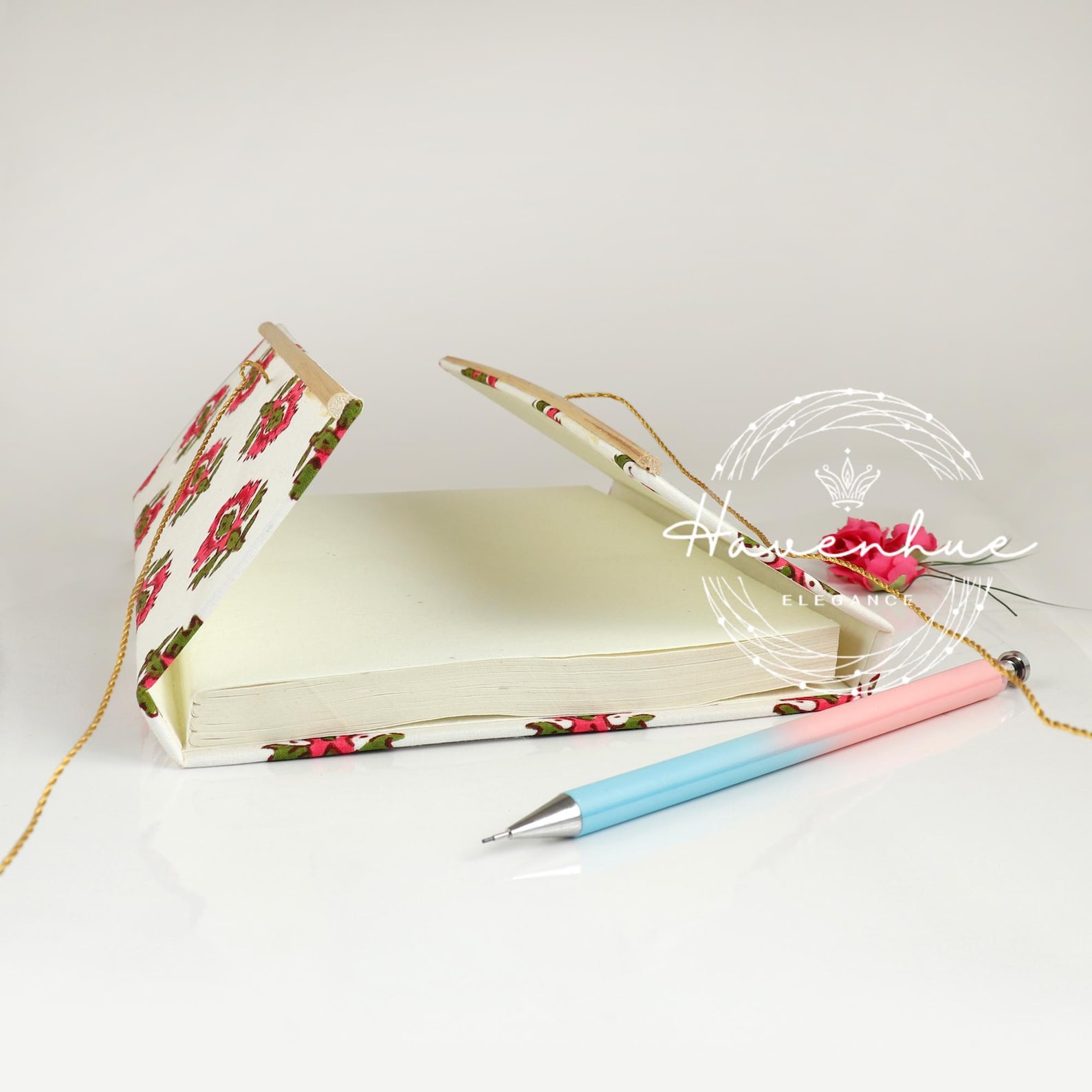 Handmade Paper Hand Block Printed Bamboo Diary, Eco-friendly, Unique ...