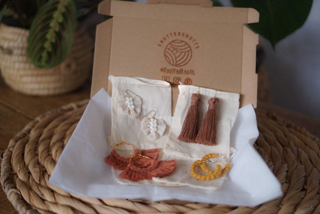 Boho Macrame Earring Gift Box Set Accessories Gift for - Etsy