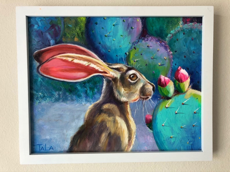 Jack Rabbit in landscape. Original oil painting of a wildlife | Etsy