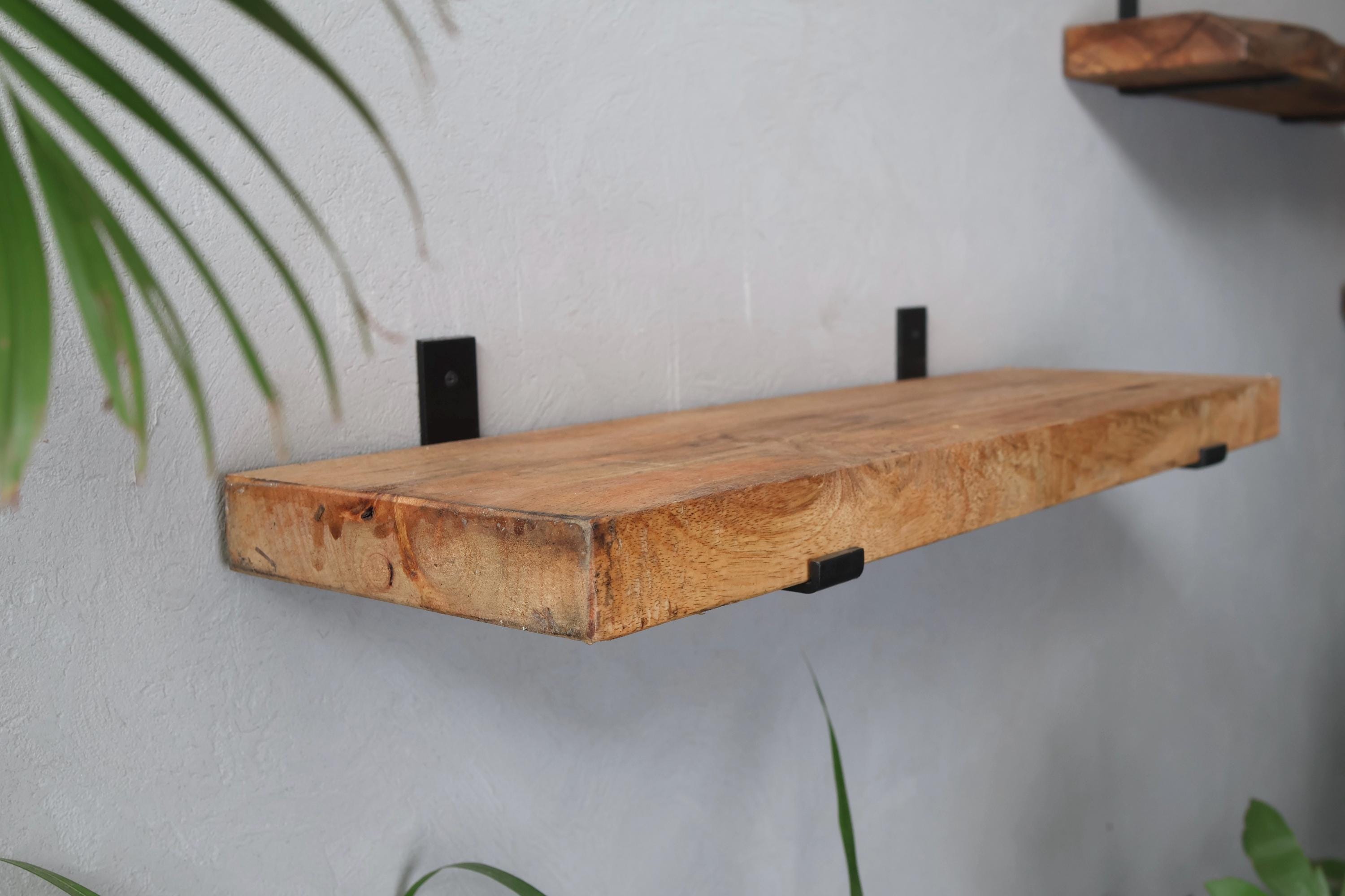 Rustic Handmade Wooden Floating Shelves Chunky Rectangular Mango Wood ...
