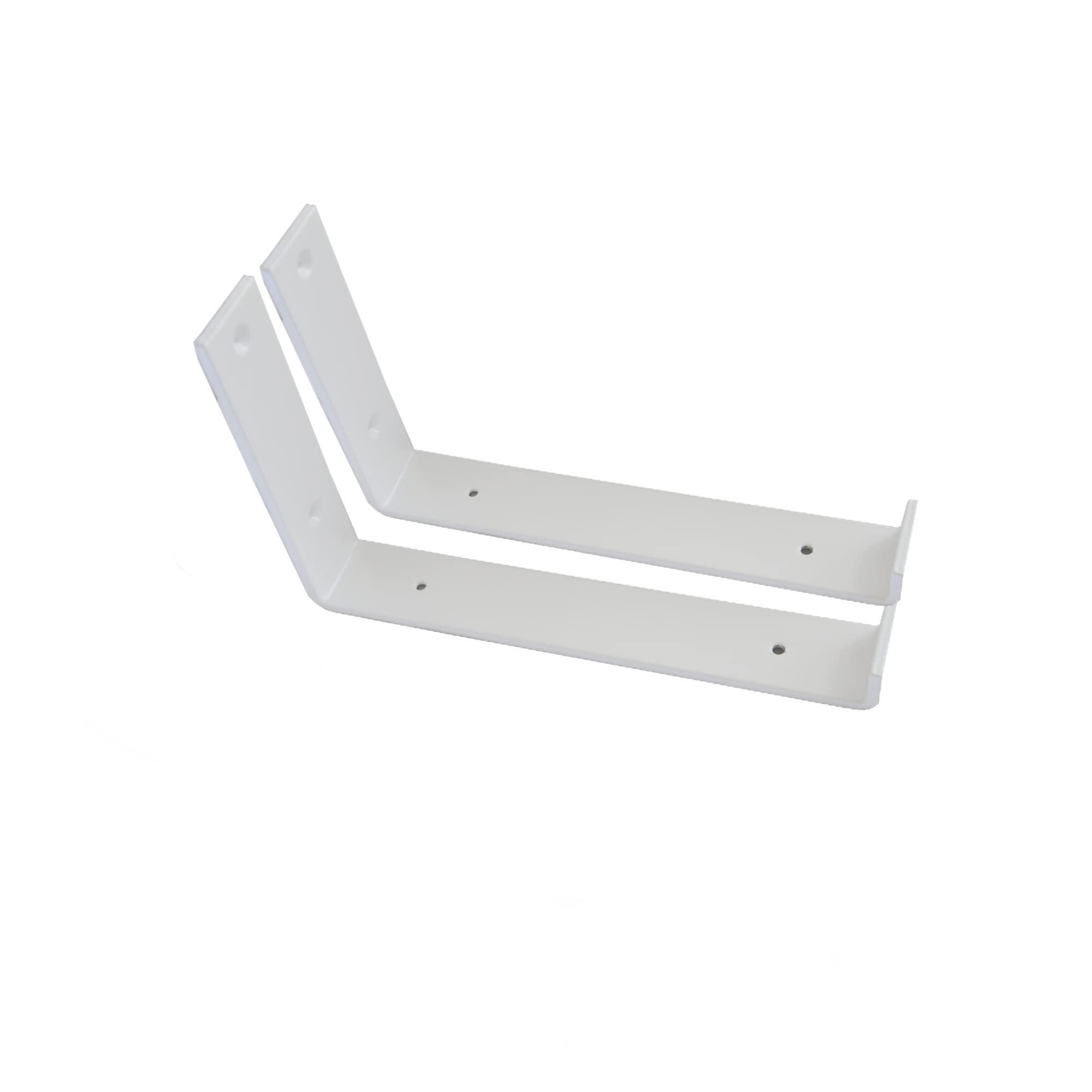 Pair of Heavy Duty Shelf Brackets up Style Metal Brackets White Powder ...