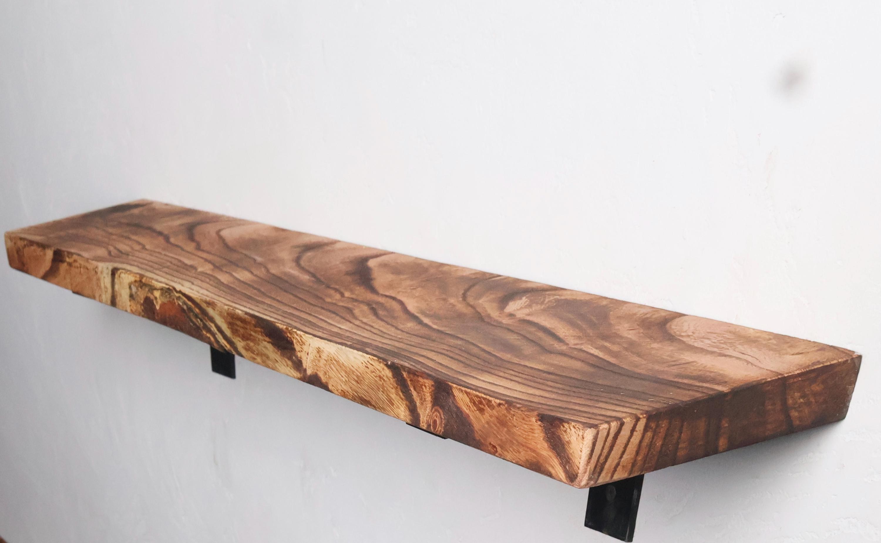 Rustic Handmade Wooden Floating Shelves | Rectangular Pine Wood Shelf ...