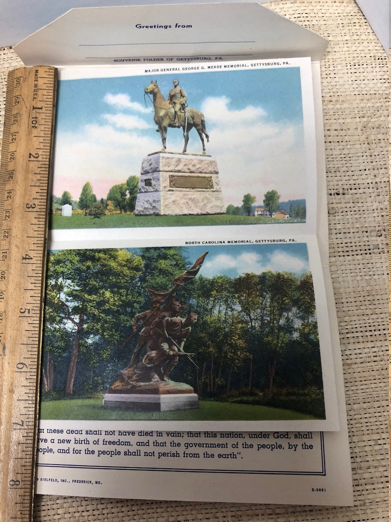 Vintage Postcard Set Gettysburg Pennsylvania 1936 - Etsy