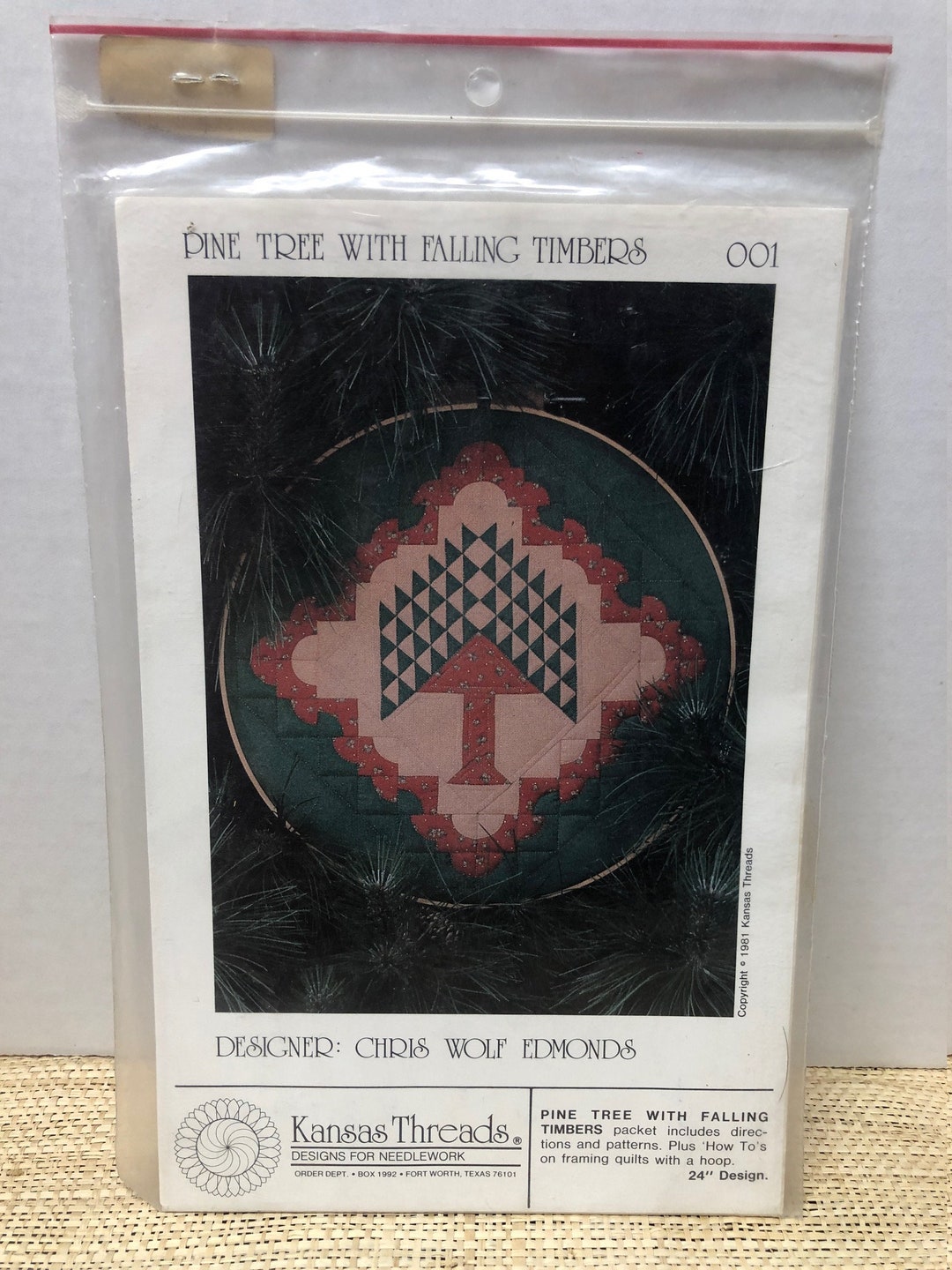 Pine Tree With Falling Timbers, 0001, Designer: Chris Wolf Edmonds, Kansas Threads - Etsy