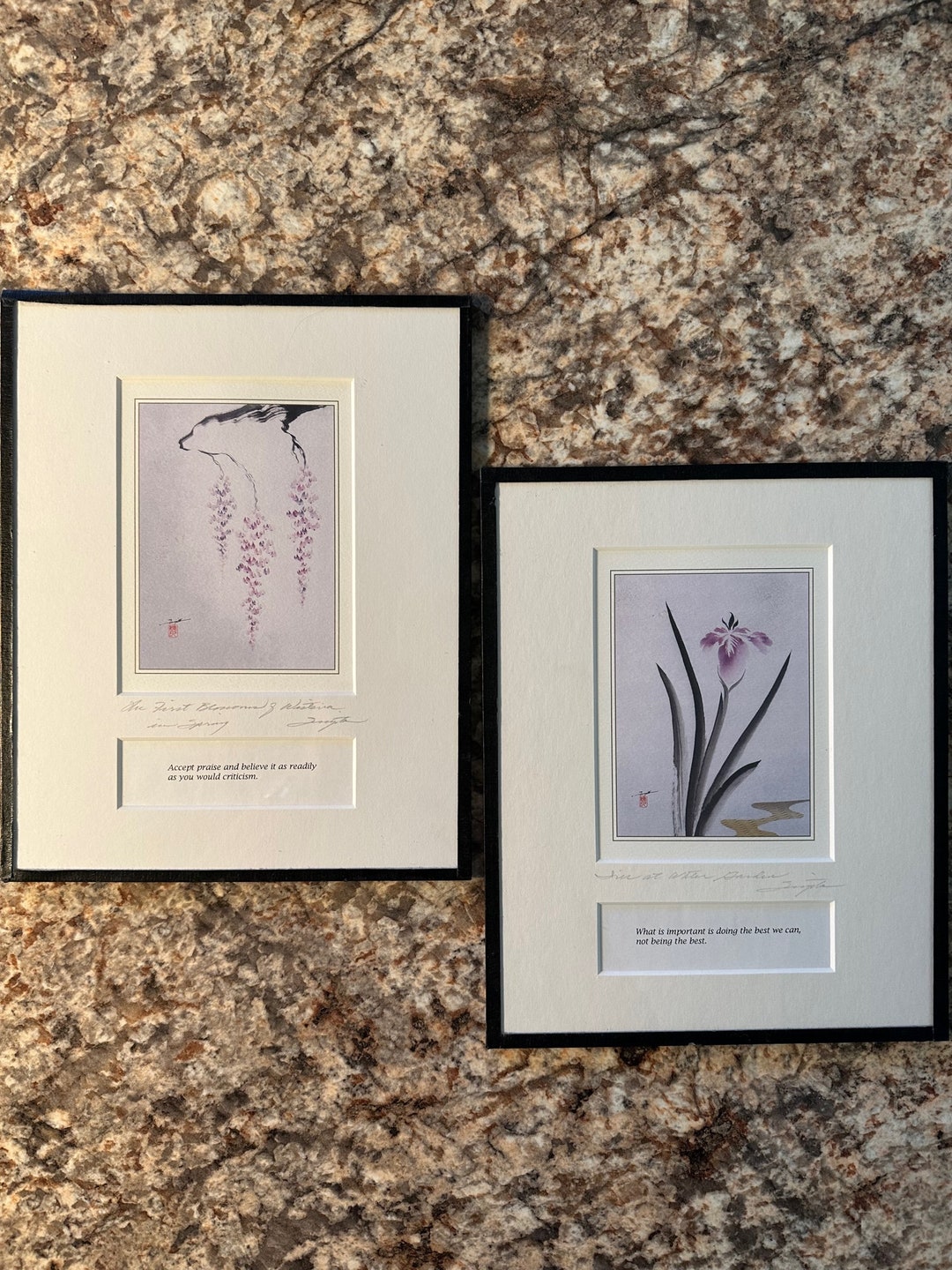 Vintage 1990S, Set of Two (2) Katsumi Sugita "iris" and "wisteria ...