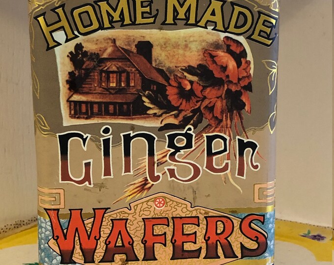Vintage Homemade Ginger Wafers Advertising Tin, Famous Biscuit Co ...