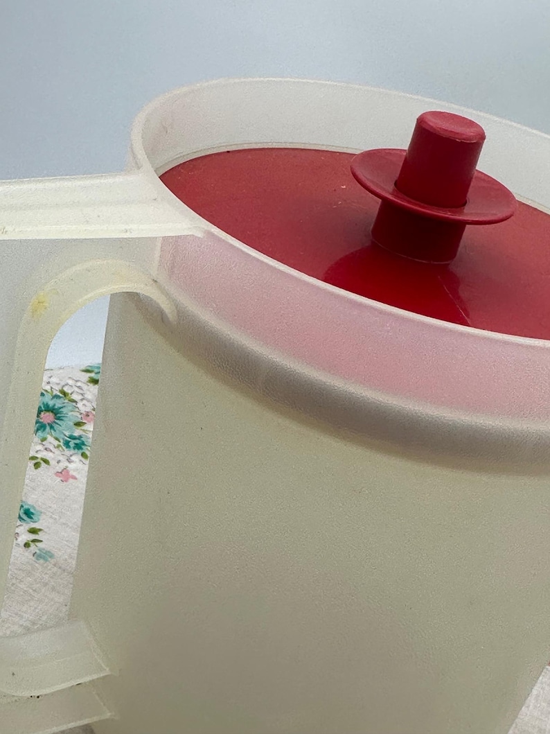 Vintage 1980s Tupperware Pitcher, Choose Size, Opaque W/ Red Lid, Push ...