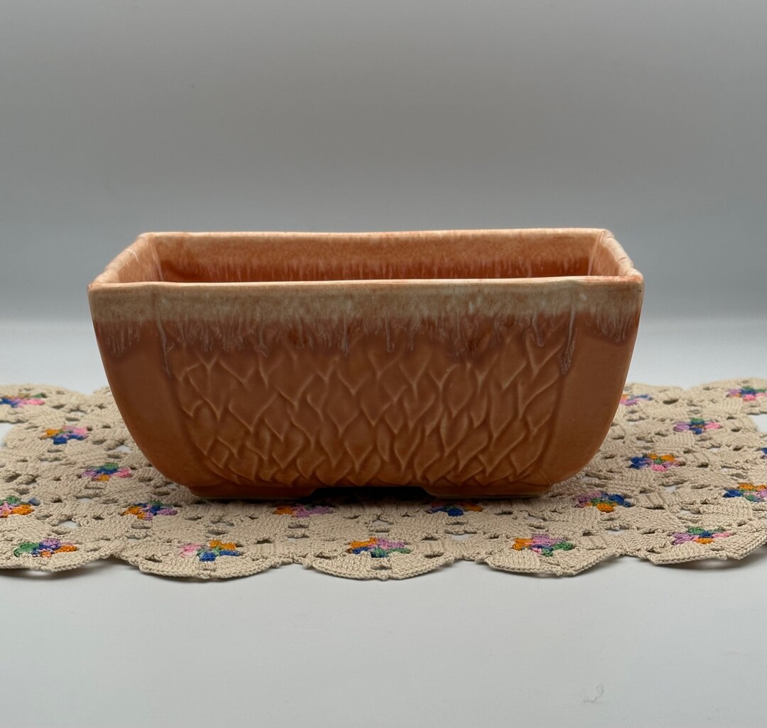 Vintage 1960s, Hull Pottery, #76, Made in USA, Peach/ Orange, Drip ...