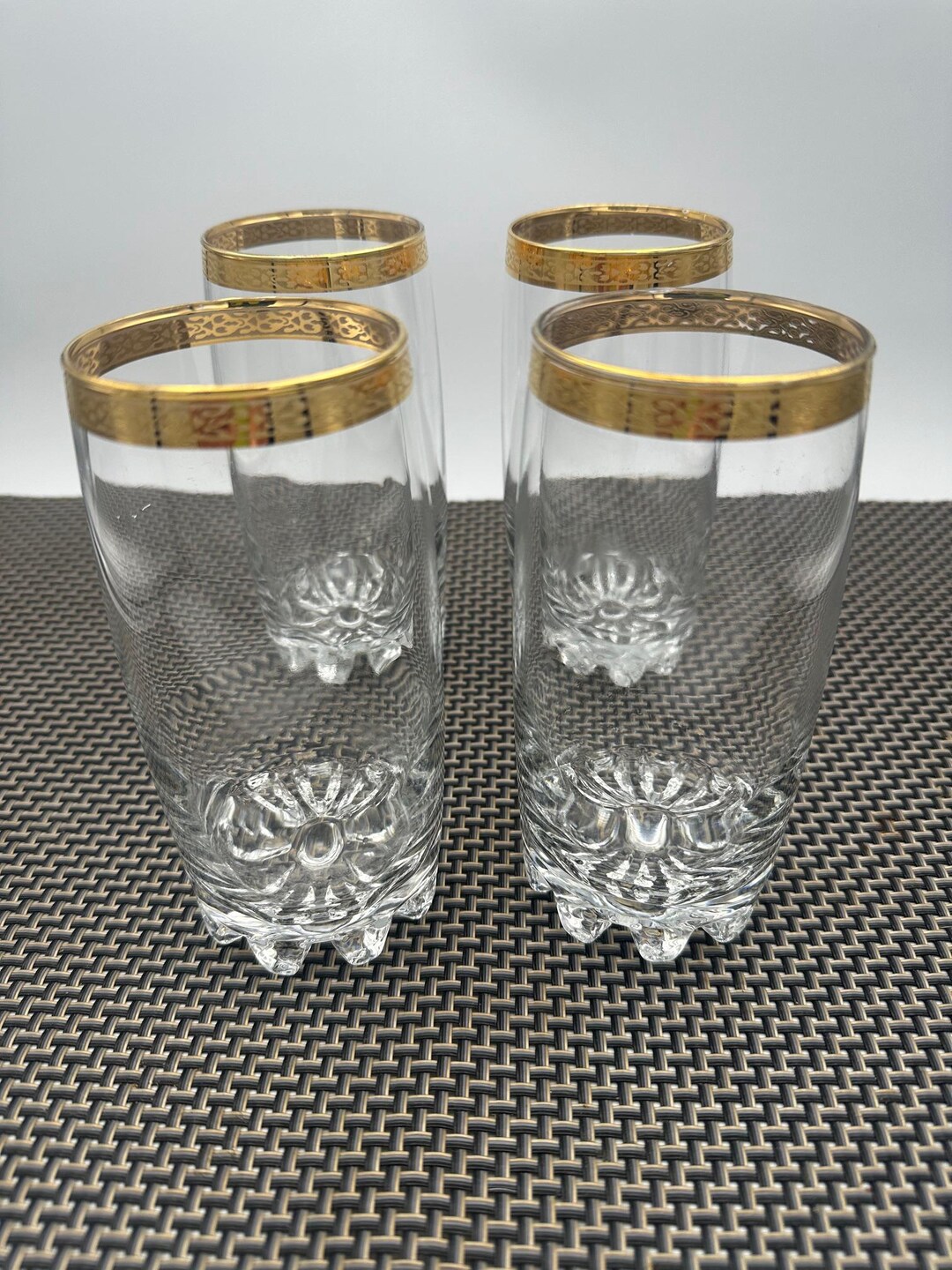 Vintage 1980s, Pasabahce Versailles, Highball Art Glasses, Set of 4 ...