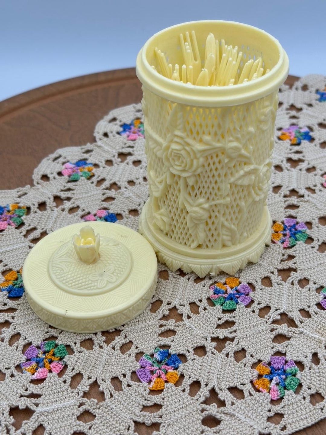 Vintage 1970s, Cocktail Forks, Faux Ivory, Celluloid Plastic, Cocktail ...