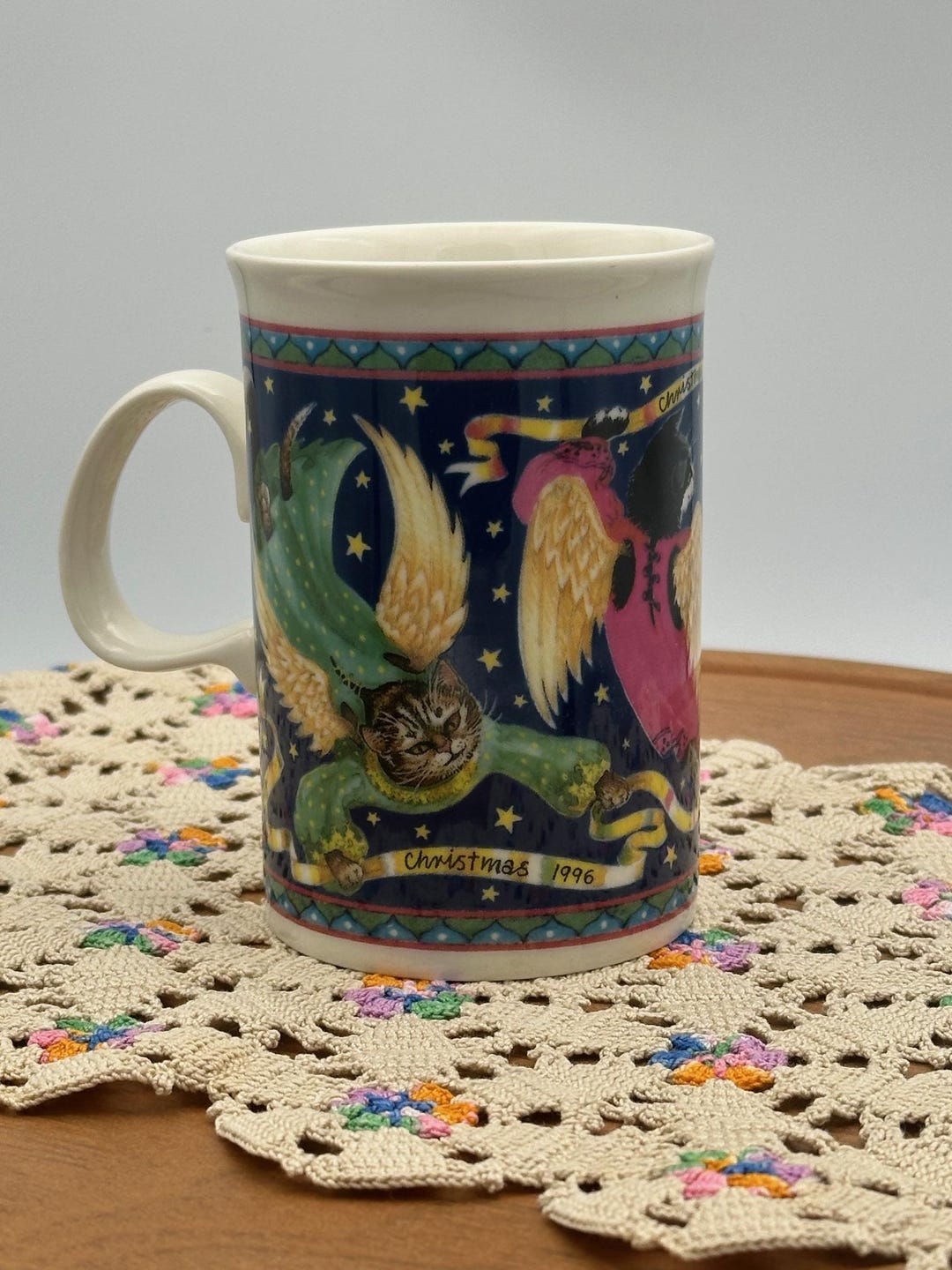 Vintage 1996, Dunoon Stoneware Mug, Whimsical Cats, Made in Scotland ...