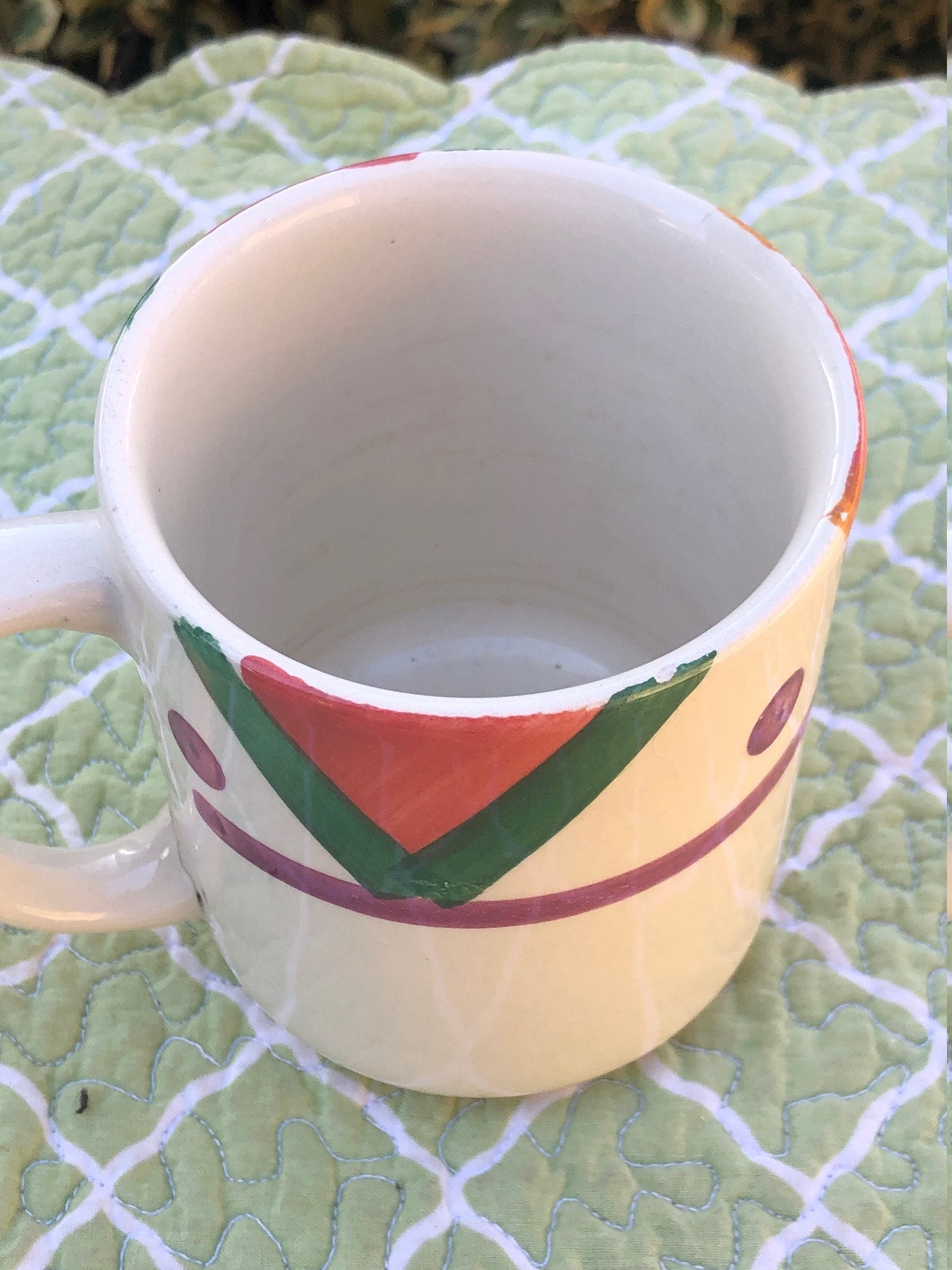 Vintage Handpainted Furio Mug Italy White Green Pink | Etsy