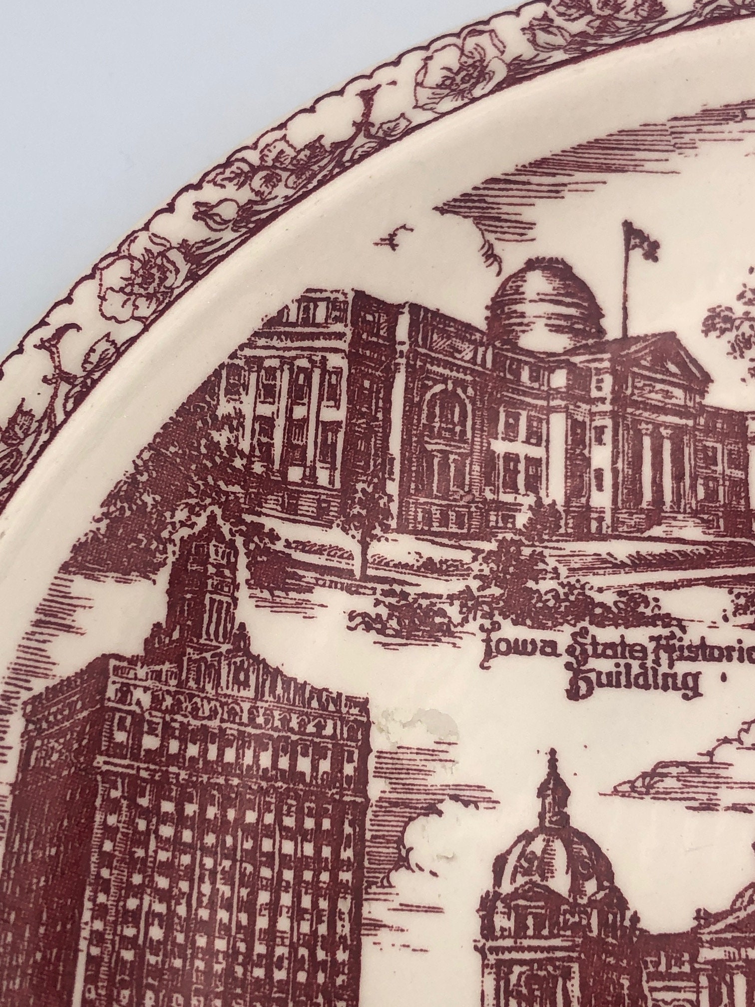 Vintage 1940s Souvenir Plate historic Des Moines - Etsy