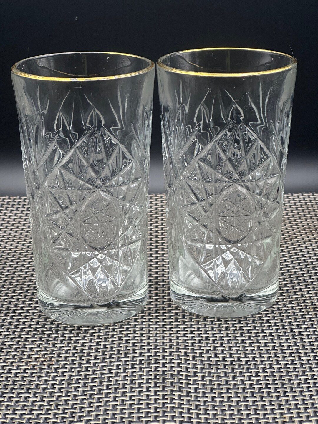 Vintage 1970s, Libby Hobstar Pattern, Star of David, Heavy Pressed ...