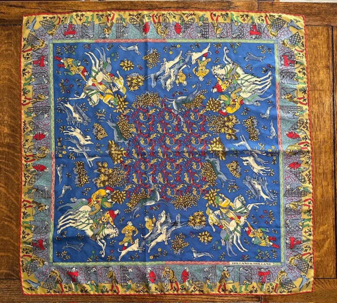 Vintage 1970s, Stunning Holland & Holland, Silk Scarf, Medieval Hunting ...